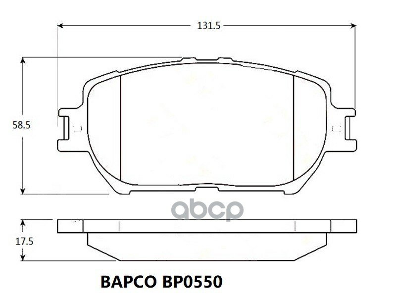 Колодки тормозные дисковые передние BAPCO арт. BP0550