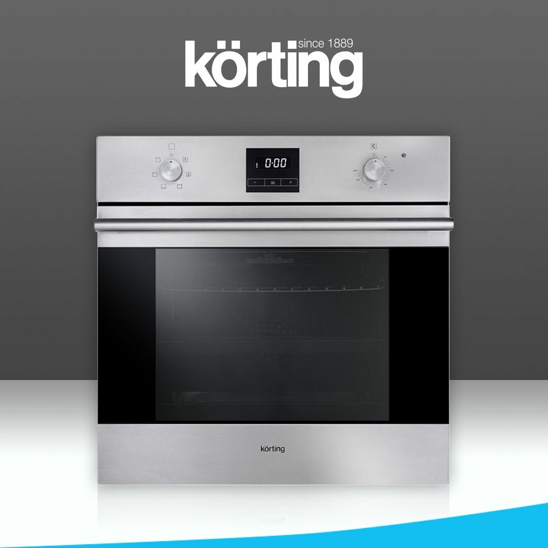 Духовой шкаф Korting OKB 560 CFX ширина 60 см, объем 73 литра, гриль, конвекция, 6 режимов, нержавеющая сталь