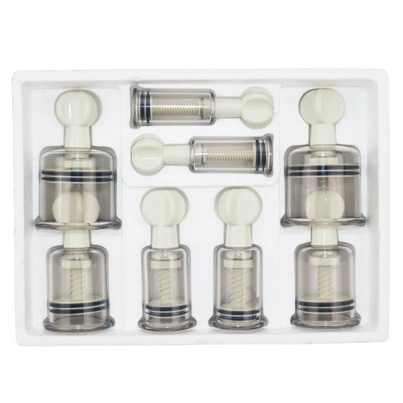 8 шт. утолщенной ручной винт-тип магнитный Набор вакуумных банок акупунктурный массаж чашка для терапии