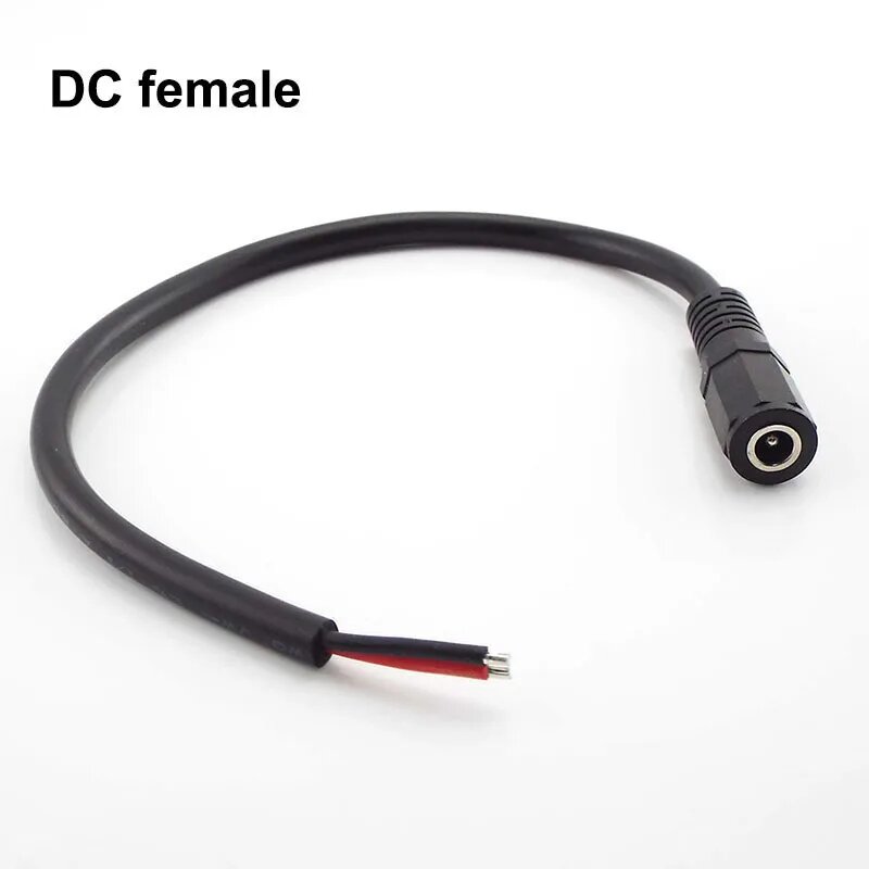 Удлинитель кабеля питания DC 5,5X2,1 мм 18 см 16awg, 5pcs, DC female