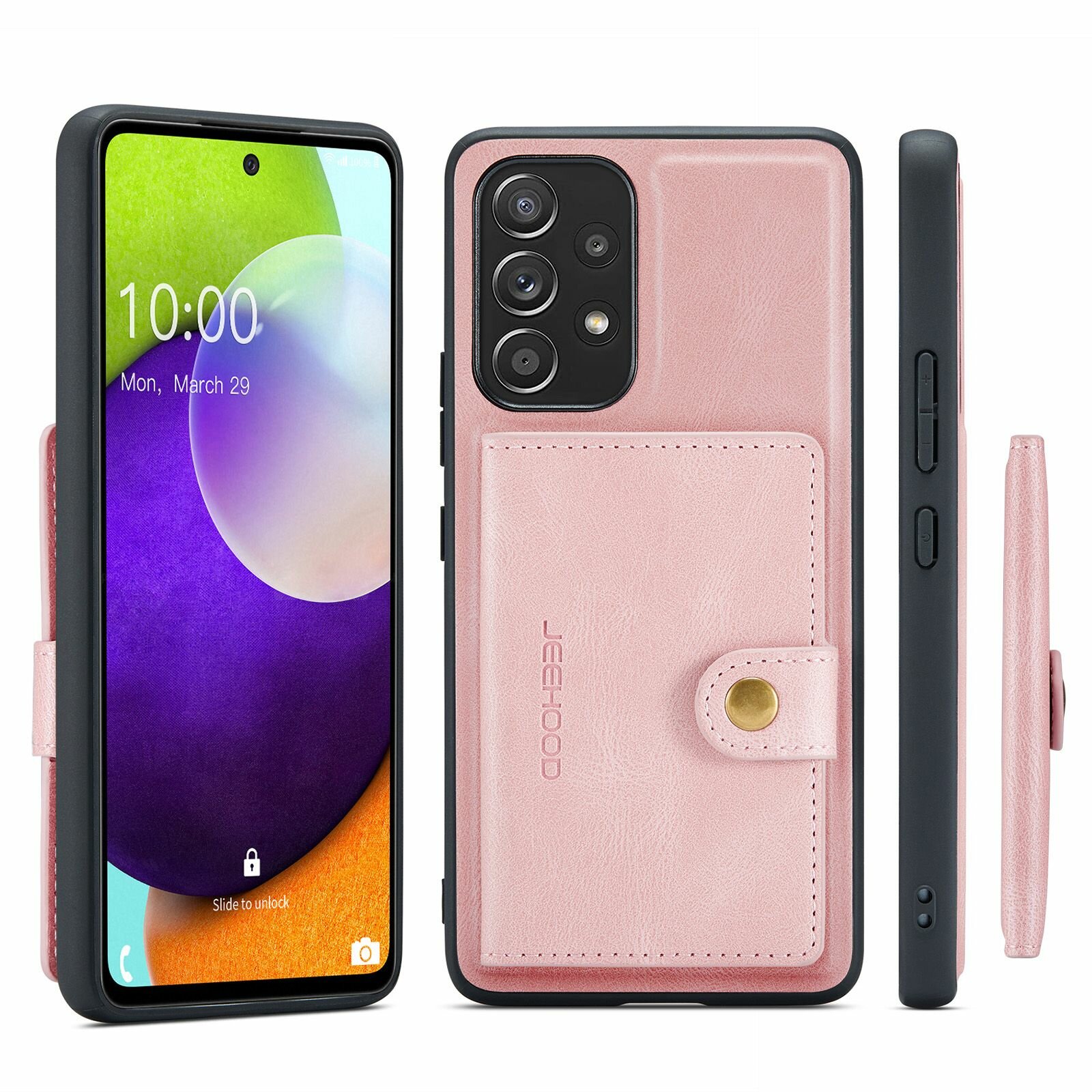 Jeehood Кожаный Чехол На Samsung Galaxy A53 5G (Самсунг Галакси А53 5G) Магнитный, Кошелек Картхолдер, Противоударный