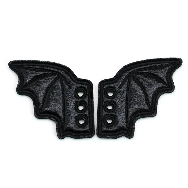 Черные крылья для обуви, DIY, Black small bats