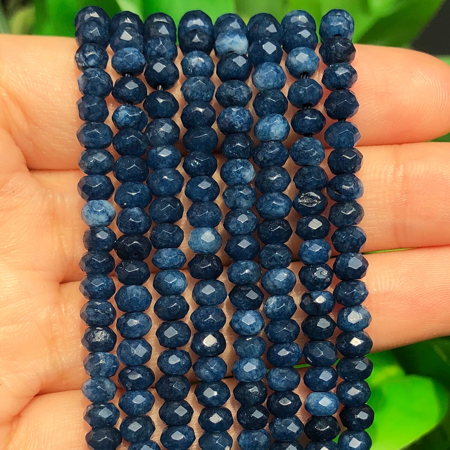 Натуральные камни бусины 3x5 мм рубины аквамарины сапфиры xilitata Темно-синий, Blue Sapphire