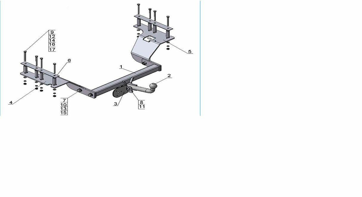 Фаркоп для Honda CR-V SUV 2002-2007гг. (без электрики) (паспорт и сертификат) AvtoS. HN02