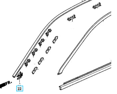 Фиксатор Е, ЛЕВ. Сторона ветрового стекла (DARK GRAY (темно-серый)