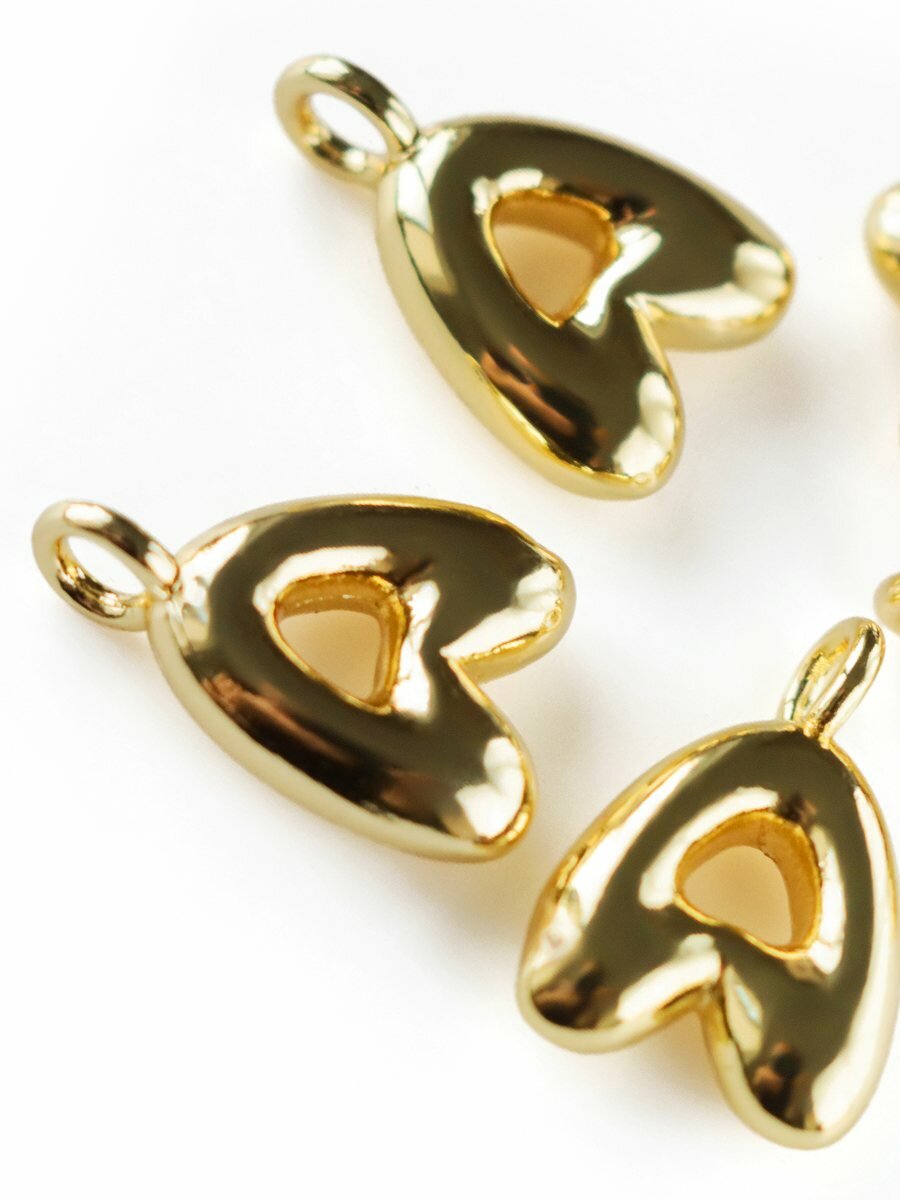 Подвеска металл позолота 2 шт. Буква A для рукоделия / браслета / сережек, 18.5-20x6-19x4.5-5.5 мм