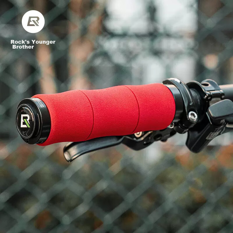 Luoke Brothers Bicycle Foam Handlebar Cover, Mountain Bike Lock-On Handlebar, Non-Slip Comfortable Shock-Absorbing Cycling Accessory for Men, Red