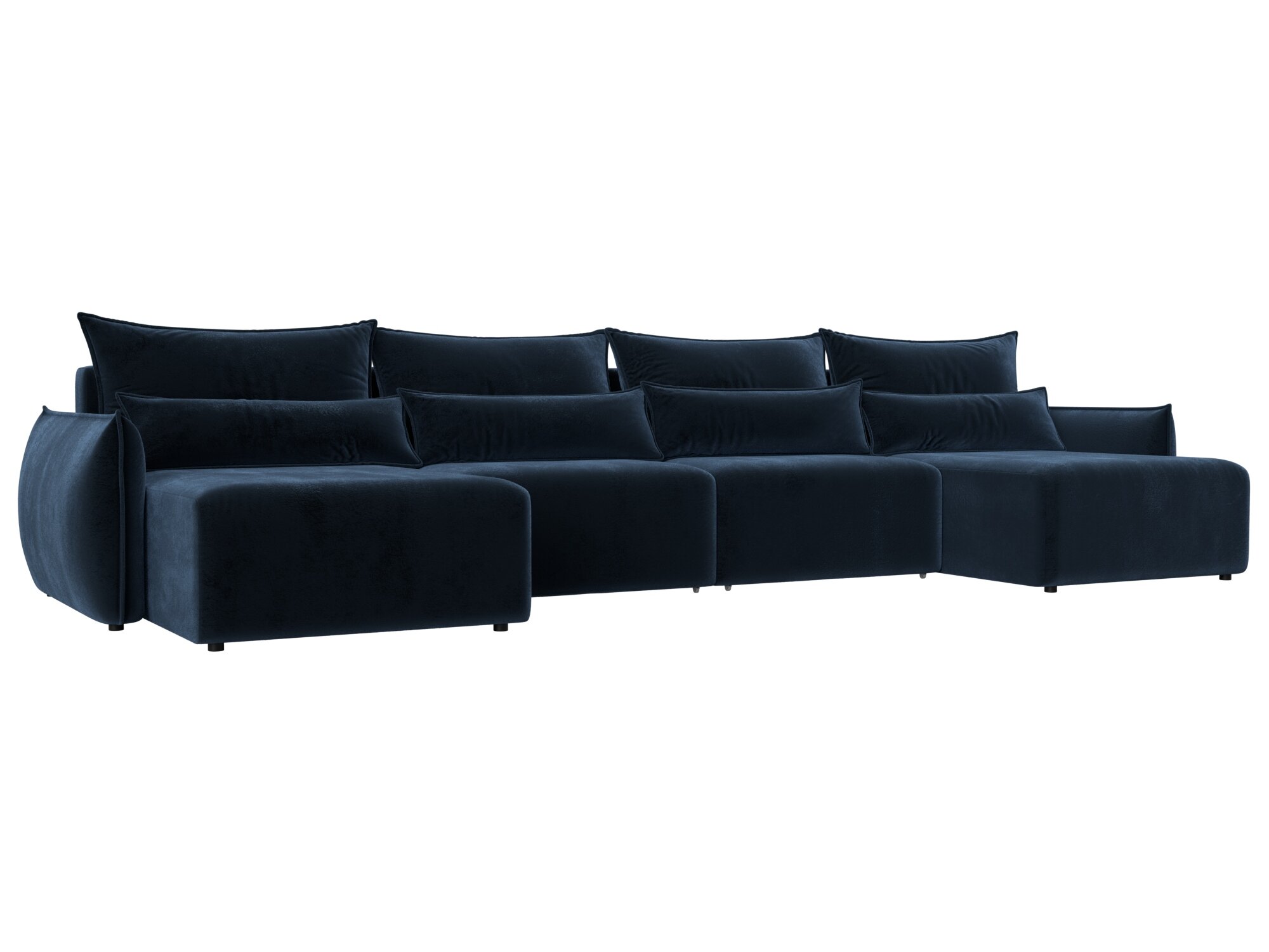 Диван П-образный Лига-051 НПБ Лонг, велюр TOWER 13 синий