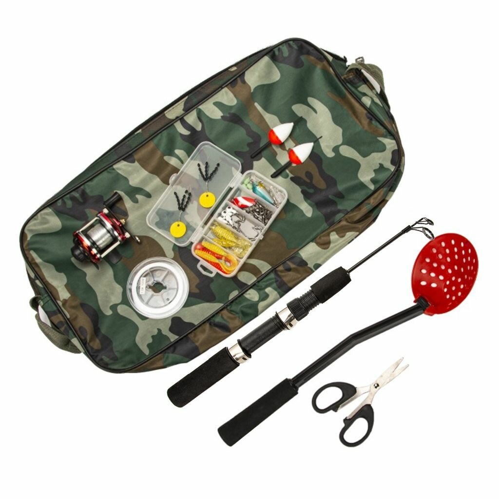 (1 комплект) Набор удилищ для зимней рыбалки со льда-набор двухсекционных удилищ длиной 50 см