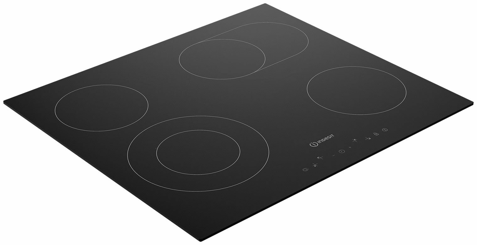 Варочная панель Indesit IRT 660 черный, 58x51 см, овальная и радиальная зоны, таймер — фото 1