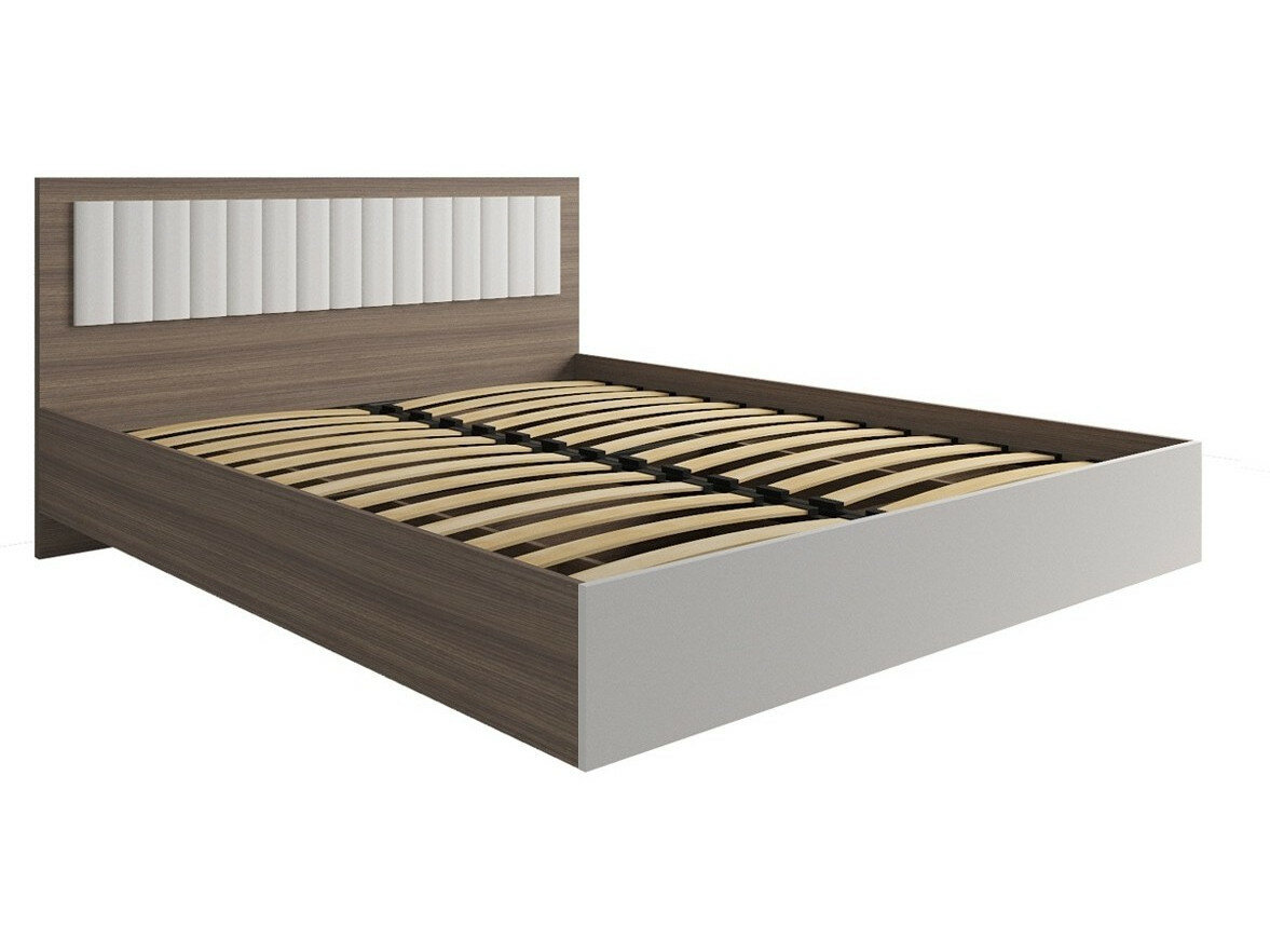 Кровать 140 с ортопед. основанием и ПМ (Графит скин/Орех Франклин карамель)