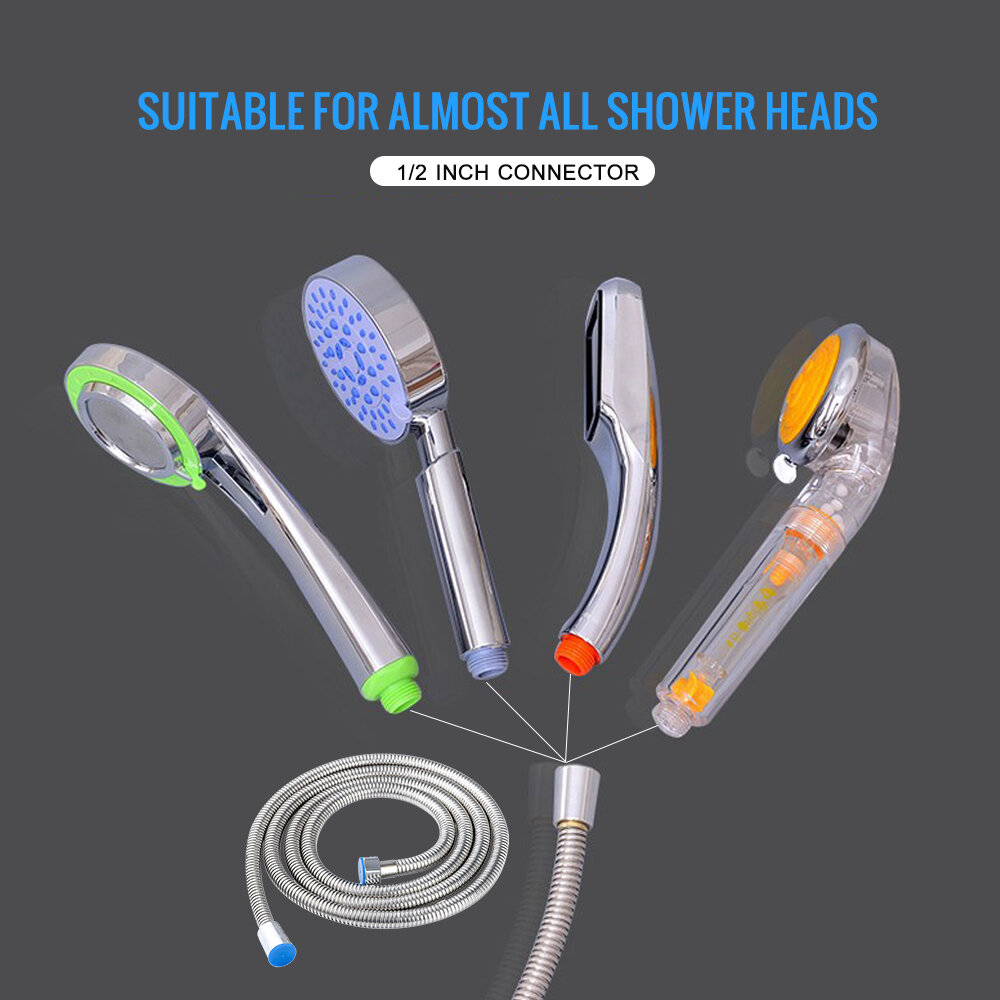 Душевой шланг из нержавеющей стали, гибкая трубка длиной 3 метра, сменный шланг для душа с соединителем 1/2 дюйма для домашней ванной комнаты, ручная душевая лейка