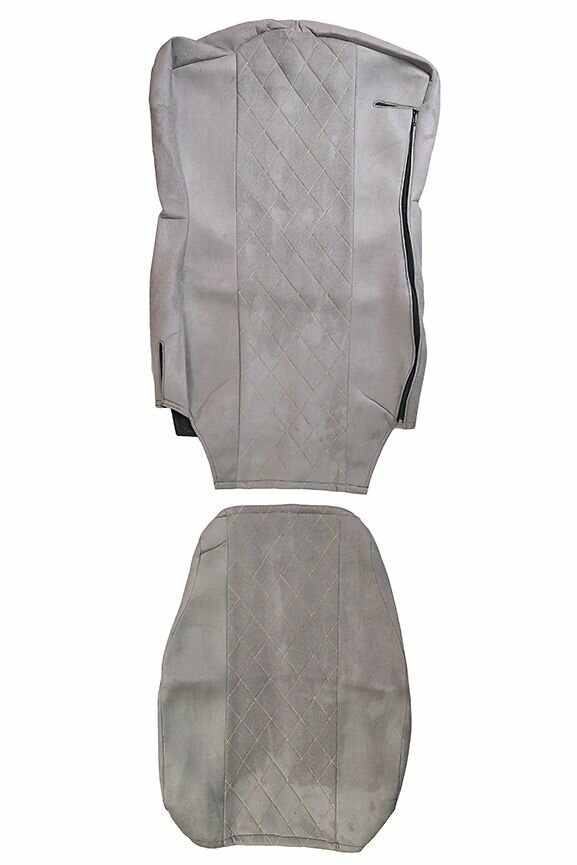 Чехол сиденья для Камаз К5 с 2020г (2 ремня, 2 высоких сиденья) Серый стеганый (Alicante)