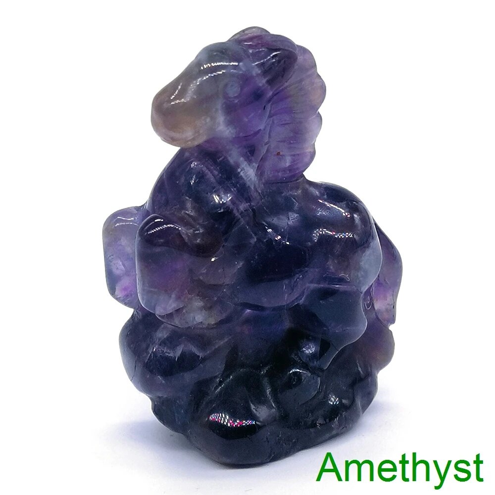 Фигурки животных из аметиста, зеленого авантюрина и розового кварца Фиолетовый, 1PC, Amethyst