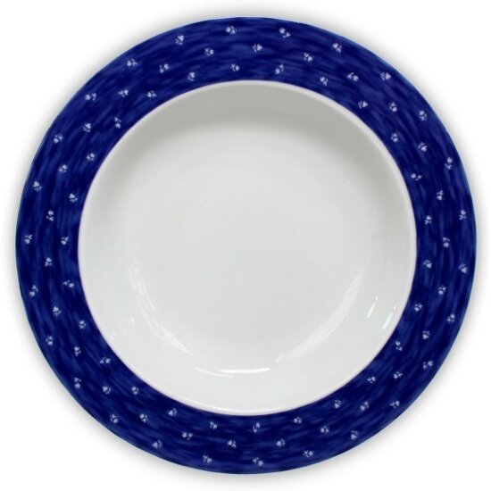 Тарелка глубокая Thun 1794 "Cairo", декор "Сине-желтые полоски", 22 см. (КАР0028)