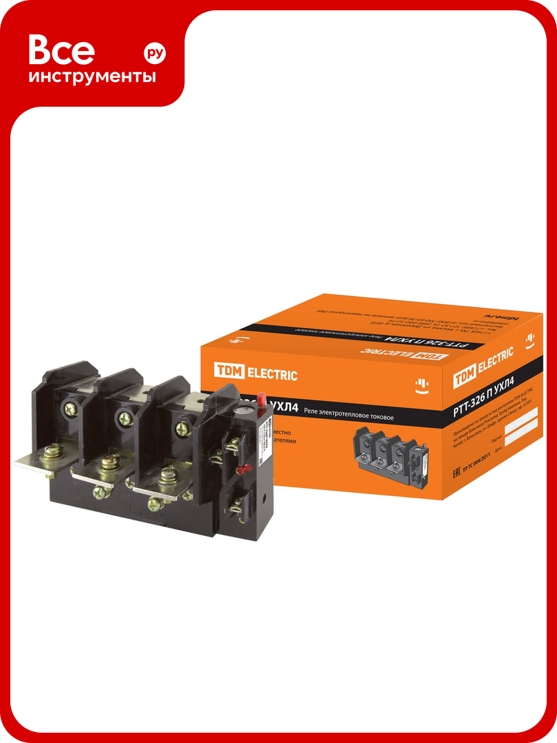 Тепловое реле TDM ELECTRIC РТТ-326 П УХЛ4 160А (136,0 - 160,0)А SQ0741-0007, 160 А