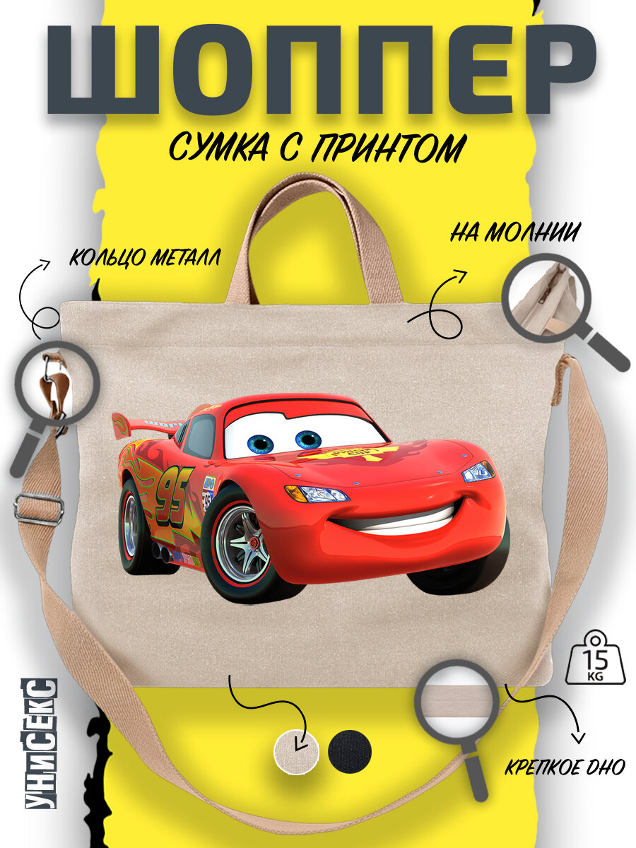 Сумка  шоппер y2k через плечо Молния Маквин