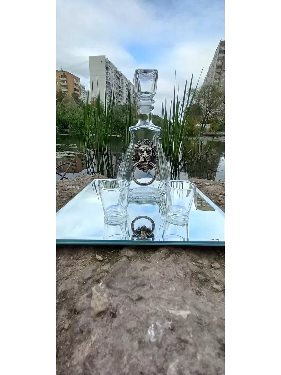 Графин скрипка большой Лев 500мл+ 2 стопки 50мл