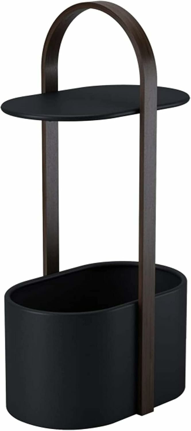 Приставной столик с местом для хранения, 35x24x68.7 см, черный