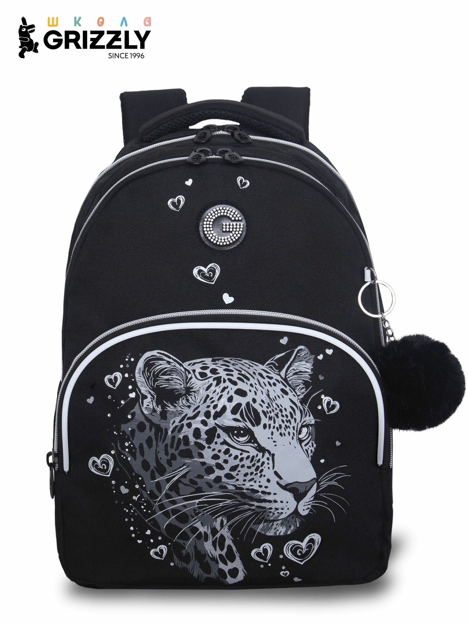 Рюкзак школьный с обвесом для девочек GRIZZLY