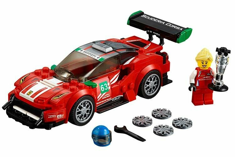 Конструктор унисекс LEGO Ferrari 488 GT3 Scuderia Corsa Team 75886, 179 деталей