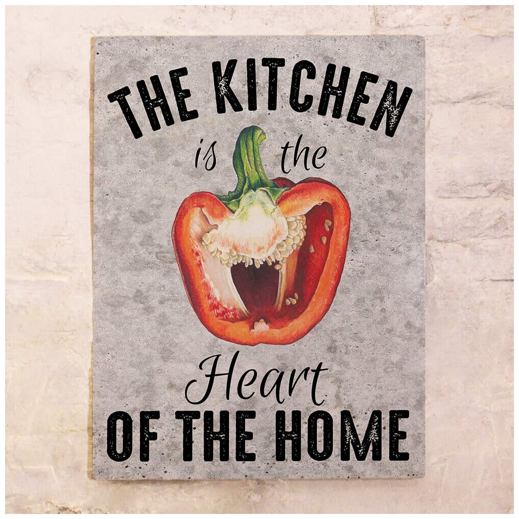 Жестяная табличка The Heart of the Home, металл, 30Х40 см