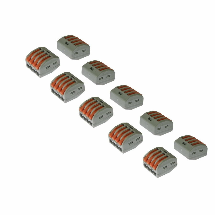 Зажим-клемма 4-х контактный 10шт - клеммник для монтажа проводов