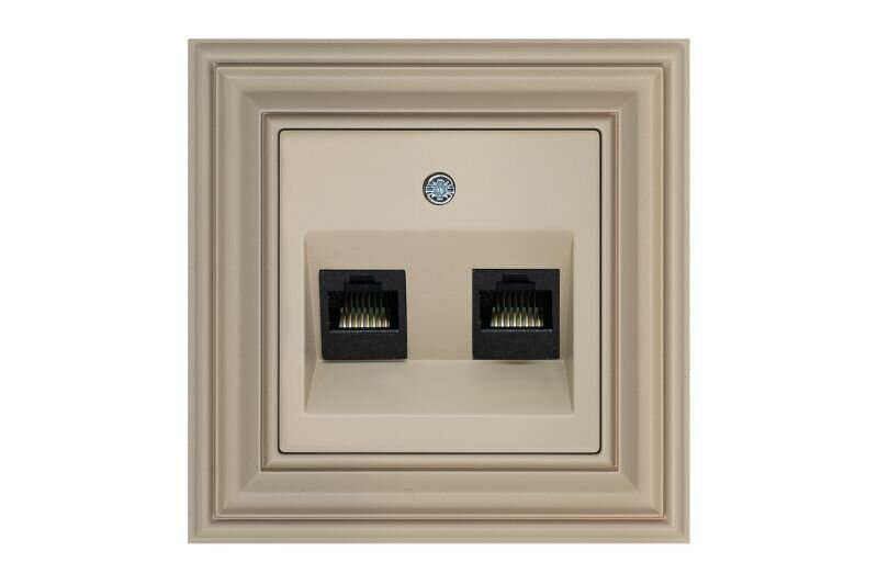 LIREGUS Розетка компьютерная двойная кремовая омбре LIREGUS RETRO