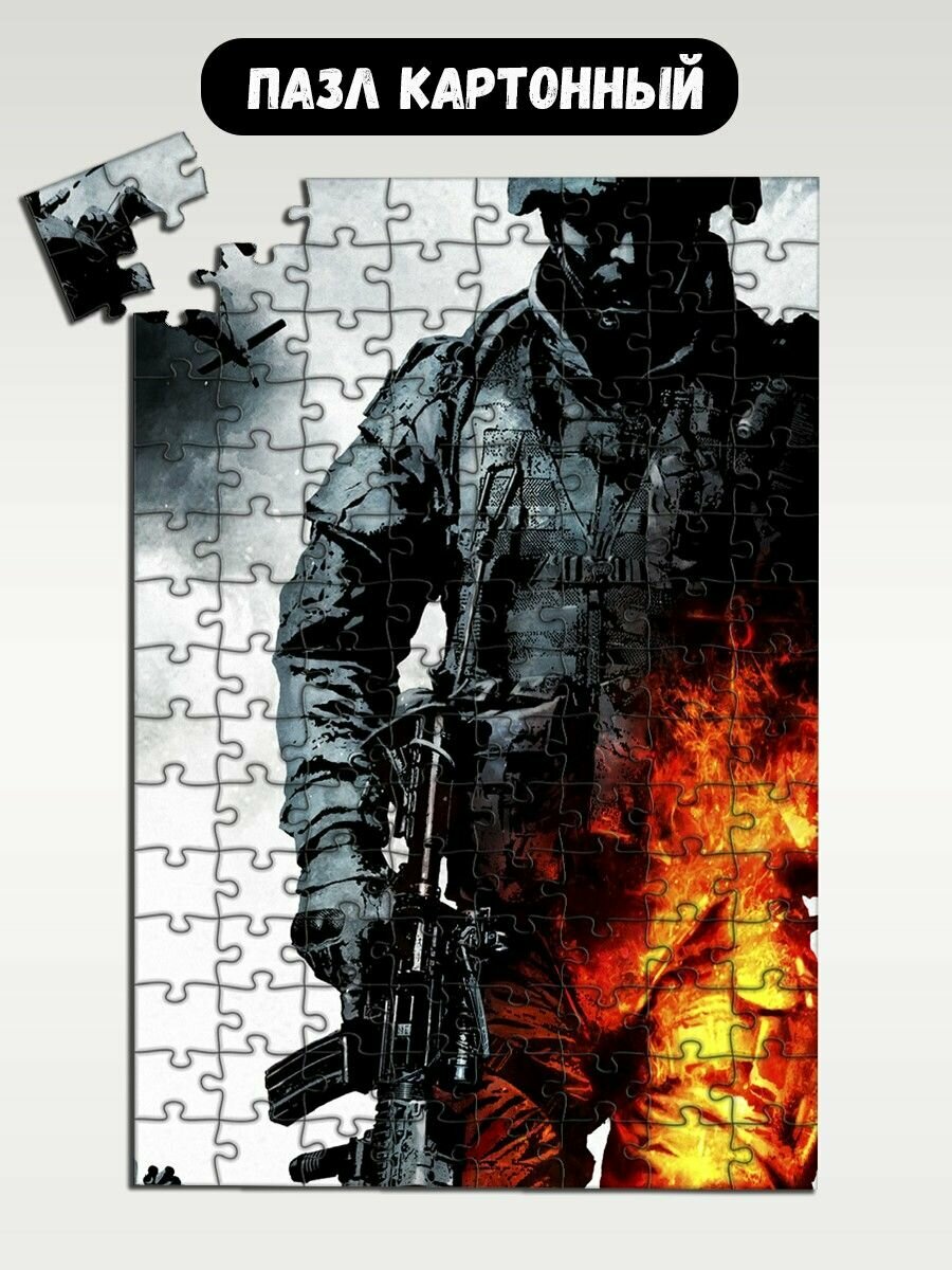 Пазл картонный А4: модель игра Battlefield Bad Company 2 - 668
