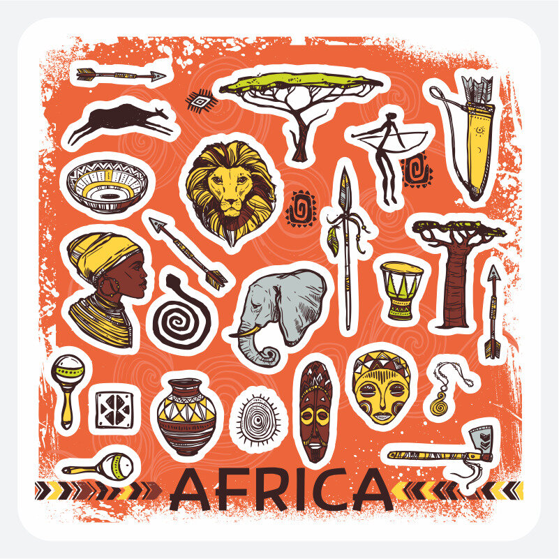 Наклейки-стикеры "Африка" 24шт.