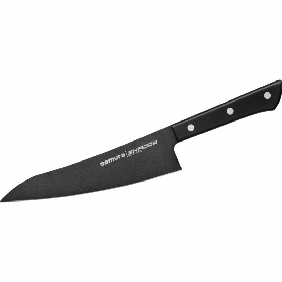 Нож кухонный универсальный Samura SHADOW Гюто с покрытием Black-coating 18,2 см (SH-0185/K)