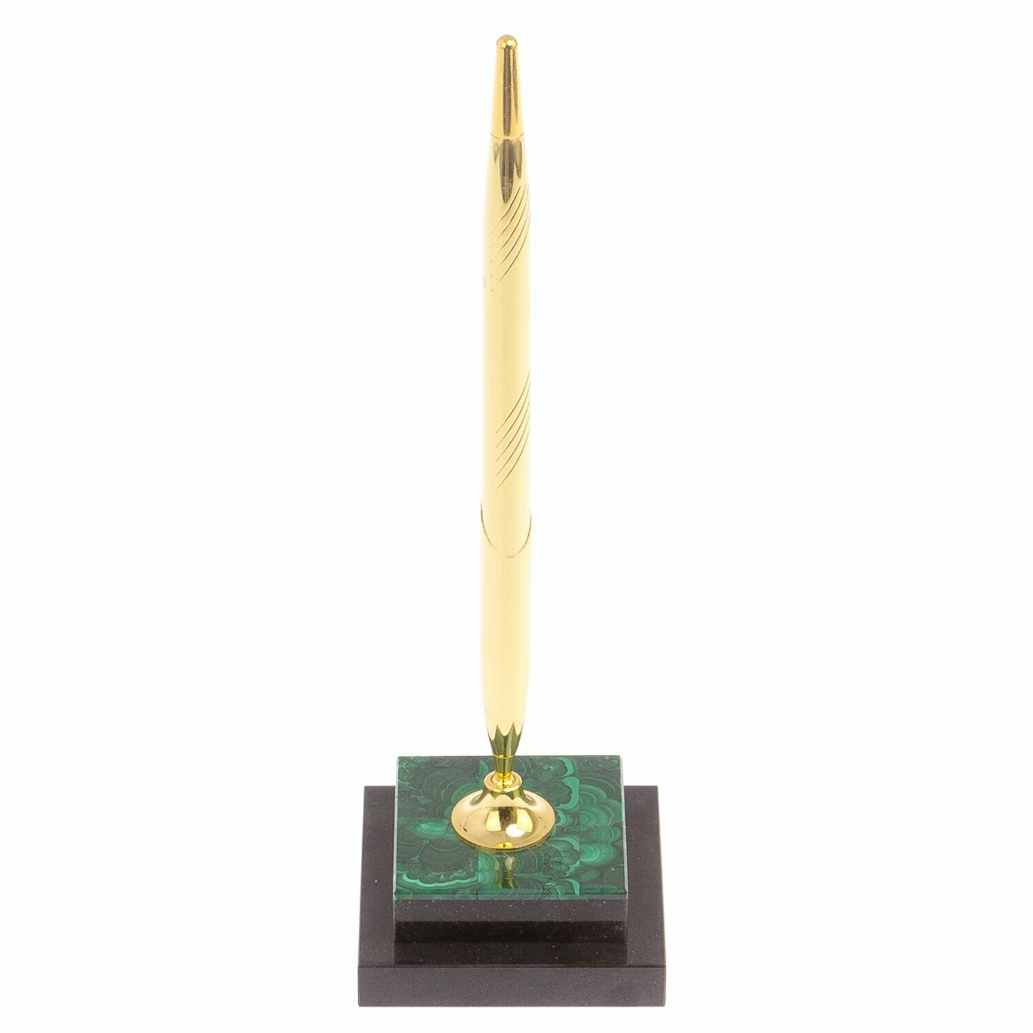 Квадратная подставка под ручку из малахита 6,5х6,5х21,5 см 125959