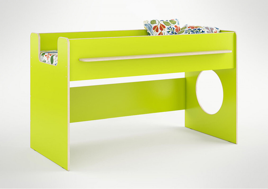 Детская кровать Л-23 Дуб Молочный Лайм