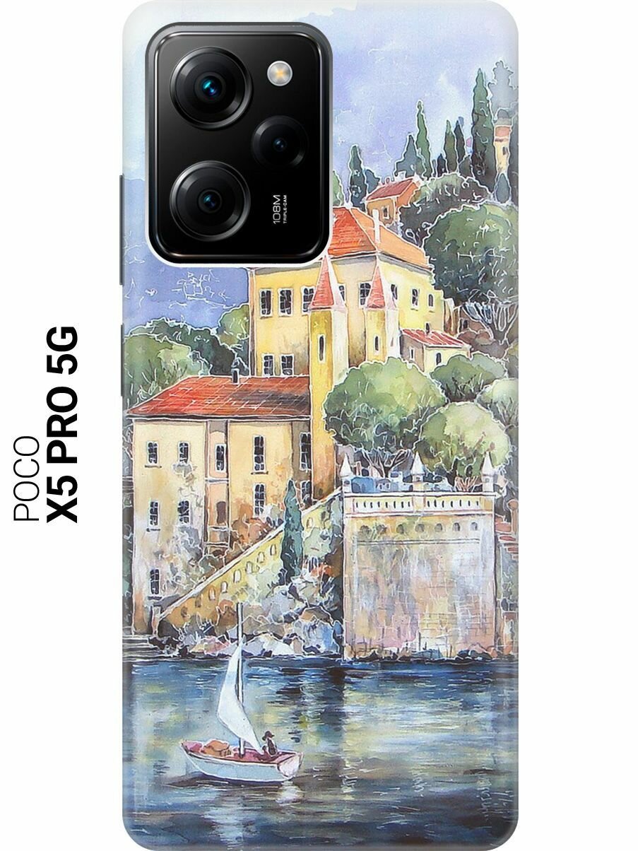 Силиконовый чехол на Xiaomi Poco X5 Pro 5G, Сяоми Поко Х5 Про 5Г с принтом "Город у моря"