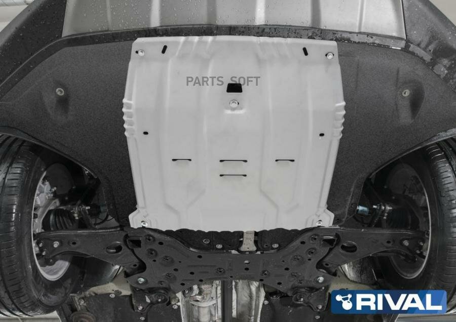33323851 RIVAL Защита картера + КПП + комплект крепежа, RIVAL, Алюминий, Hyundai Palisade 2020-, V - 2.2d (220 л. с.), 3.5