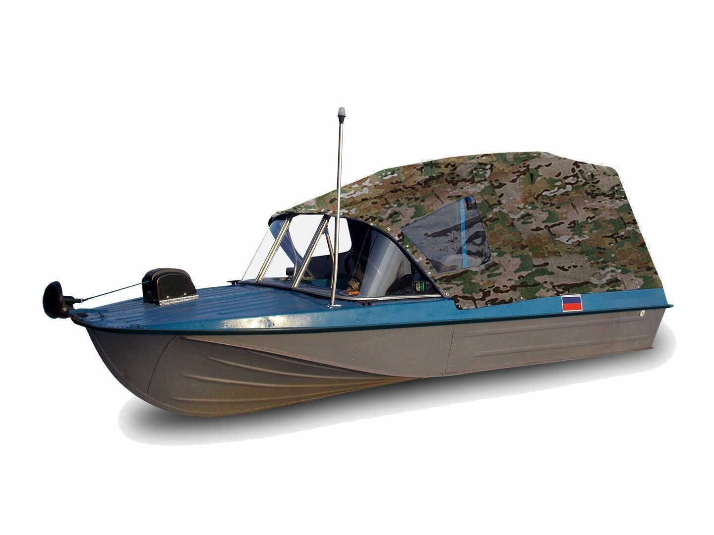 Казанка-5. Стекло с калиткой, тент, дуги, крепление. Комплект