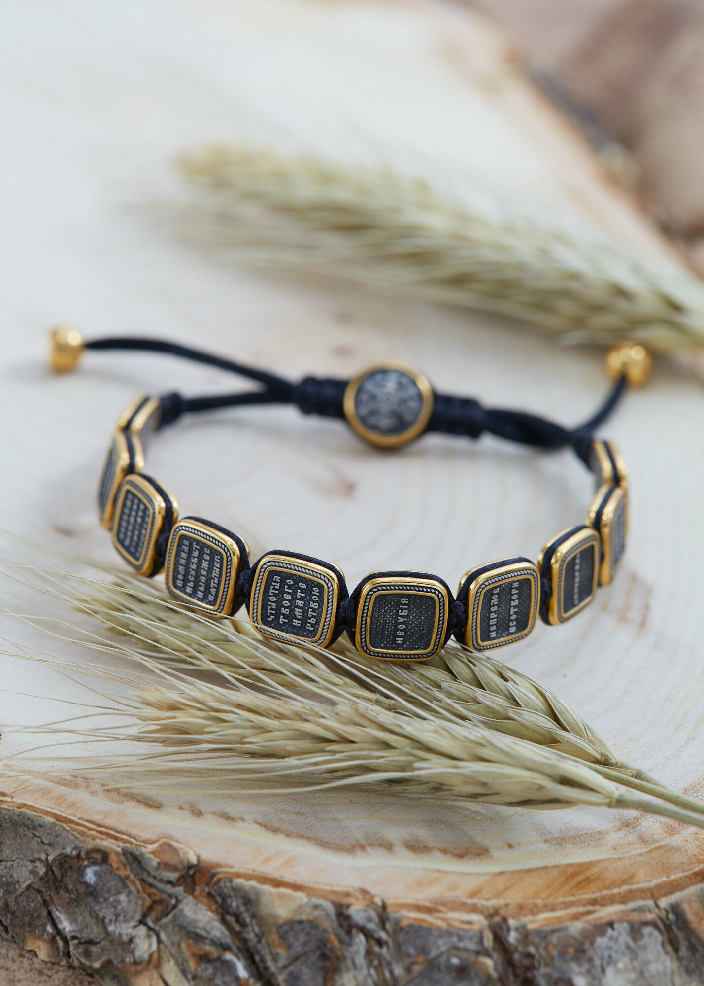 Браслет, серебро, 925 проба, золочение, чернение, родирование