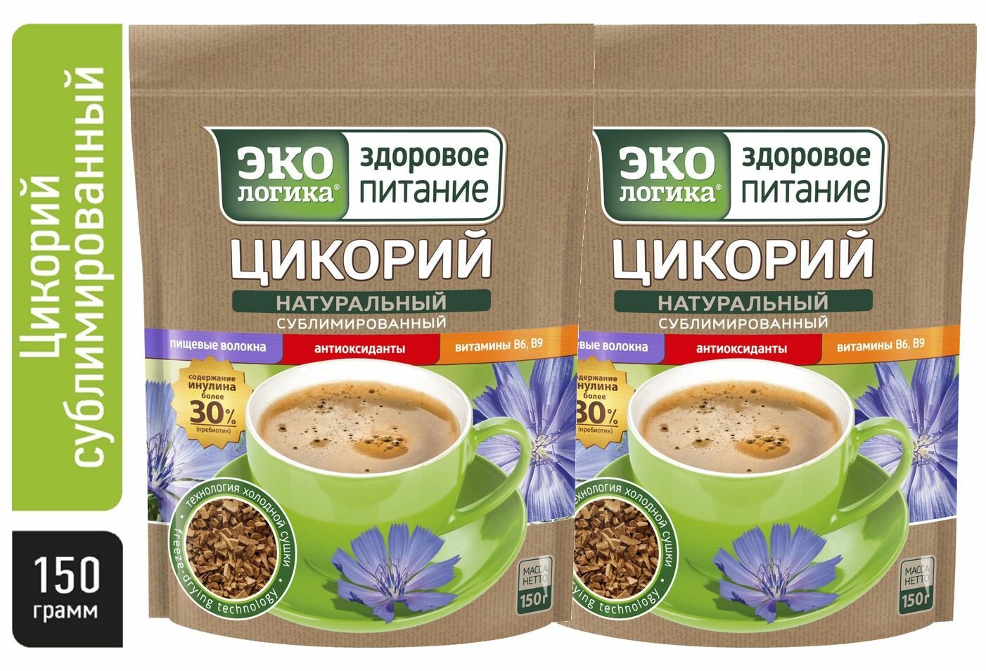 Цикорий Экологика, растворимый сублимированный в м/у, 150г х 2шт