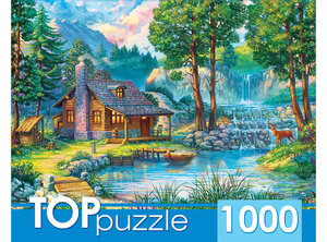 *Puz 1000д. Toppuzzle Домик у лесного пруда (ХТП1000-2166)