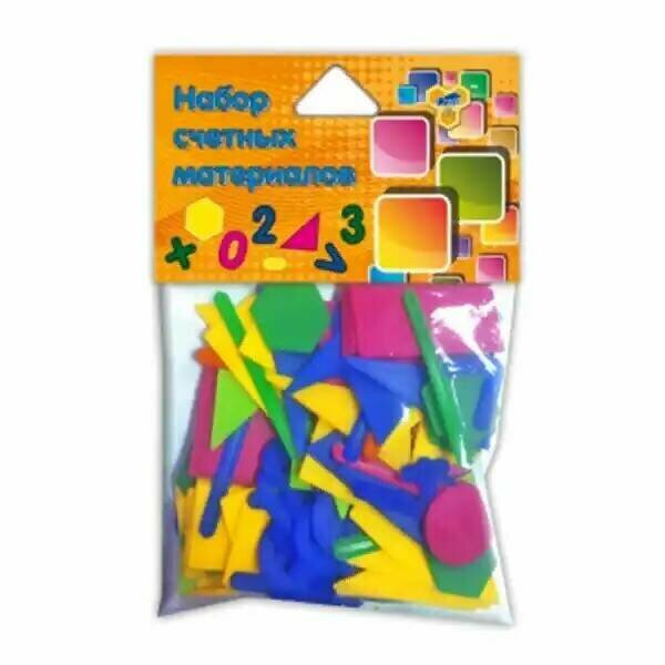 Счетный материал + мозайка, 132 элемента, ассорти + пенал в подарок