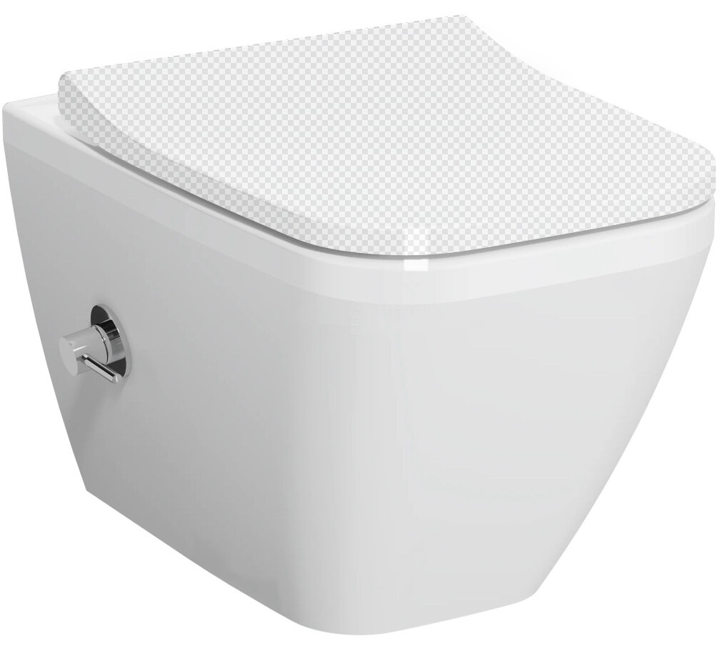 Унитаз подвесной Vitra Integra Square 545х365х400 функция биде, антибакт. покрытие 7082B003-7209