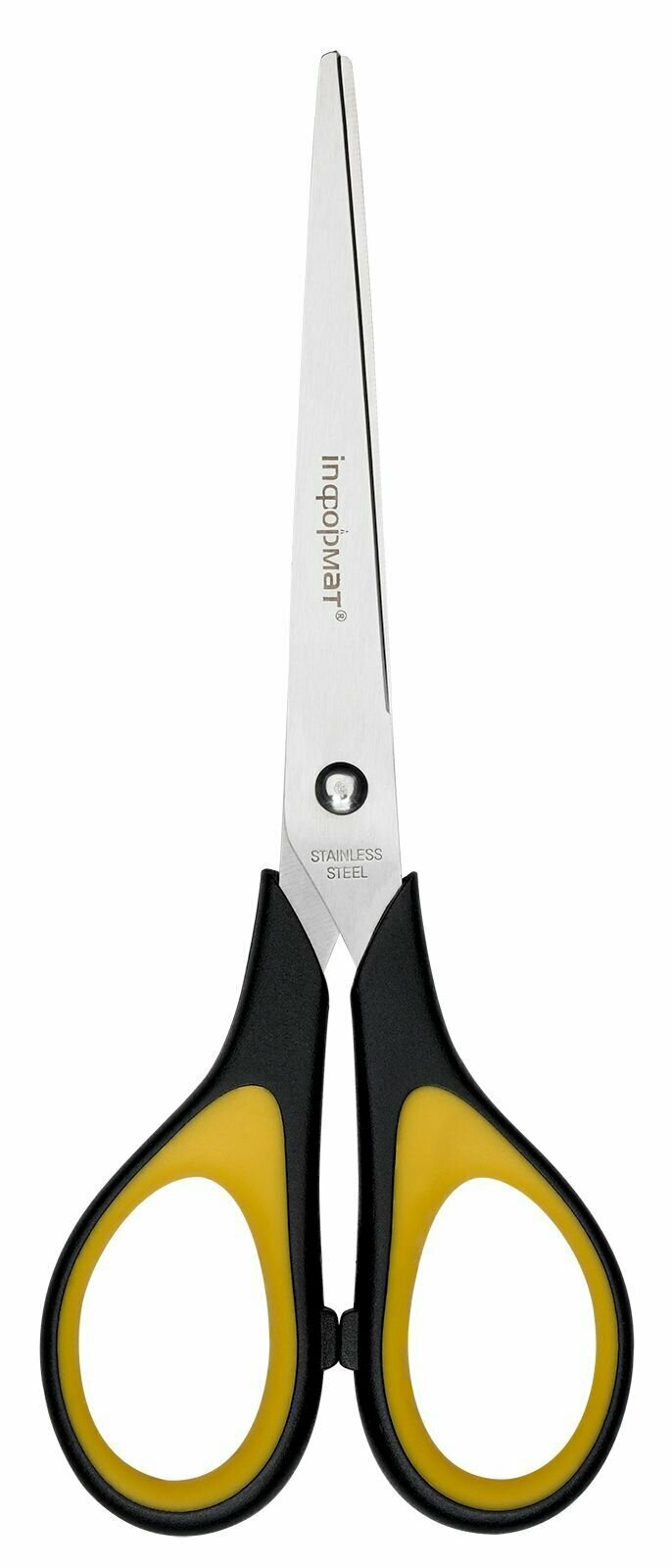 InФормат Ножницы, 190 мм, черно-желтые ручки пластиковые с резиновыми вставками