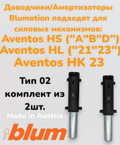 Доводчик Blumotion для Aventos 02 комплект (2шт.) Амортизатор для ...