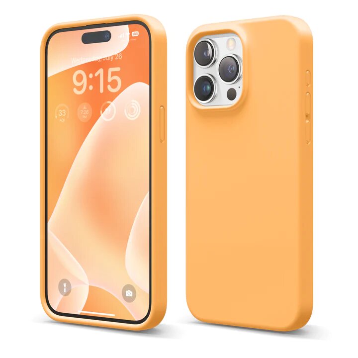 Elago для iPhone 15 Pro Max чехол Soft silicone (Liquid) Orange