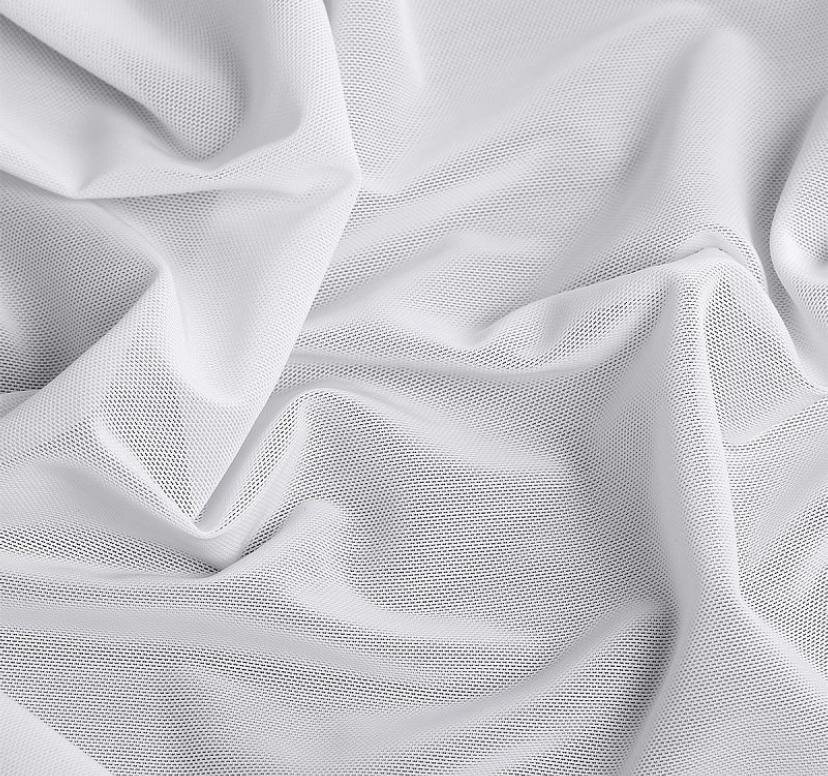 Ткань для шитья и рукоделия Сетка эластичная (стрейч), 150х300 см, белый