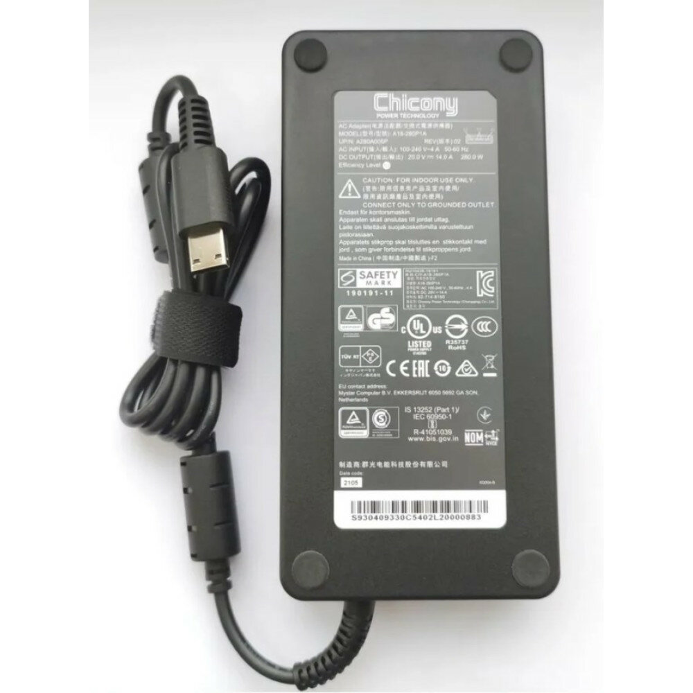 Блок питания для ноутбука MSI 20V 14A 280W разъём special MSI (A18-280P1A) без сетевого кабеля ORG