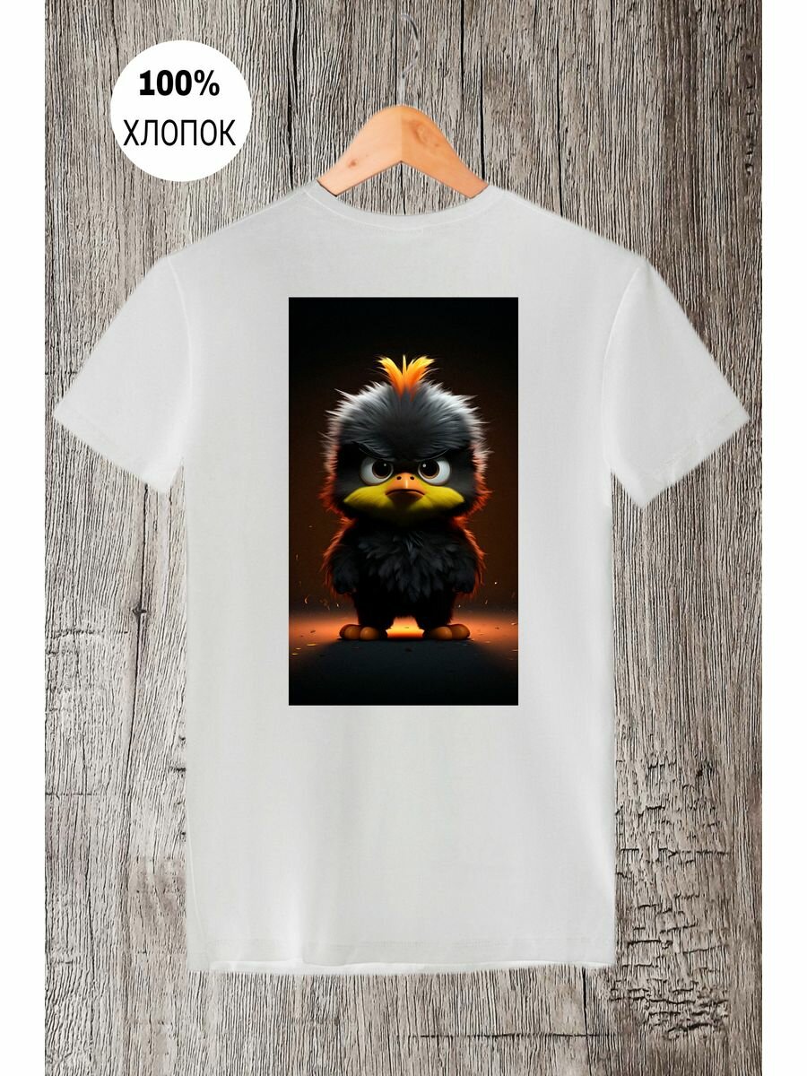 Футболка черный цыплёнок злюка