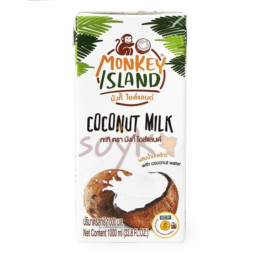 Кокосовое молоко 100% Monkey Island, 1л