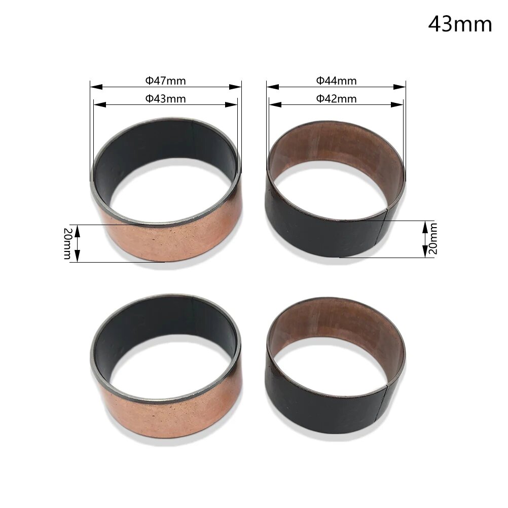 Втулка вилки мотоцикла Универсальная, 41 мм, 43 мм, 47 мм, 48 мм, 49 мм, 4 шт. 43mm