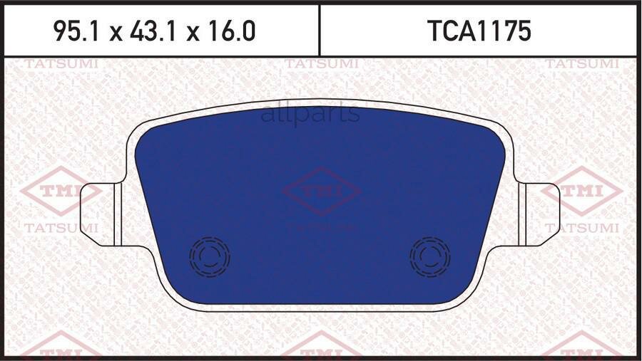 TATSUMI TCA1175 Колодки тормозные дисковые задние